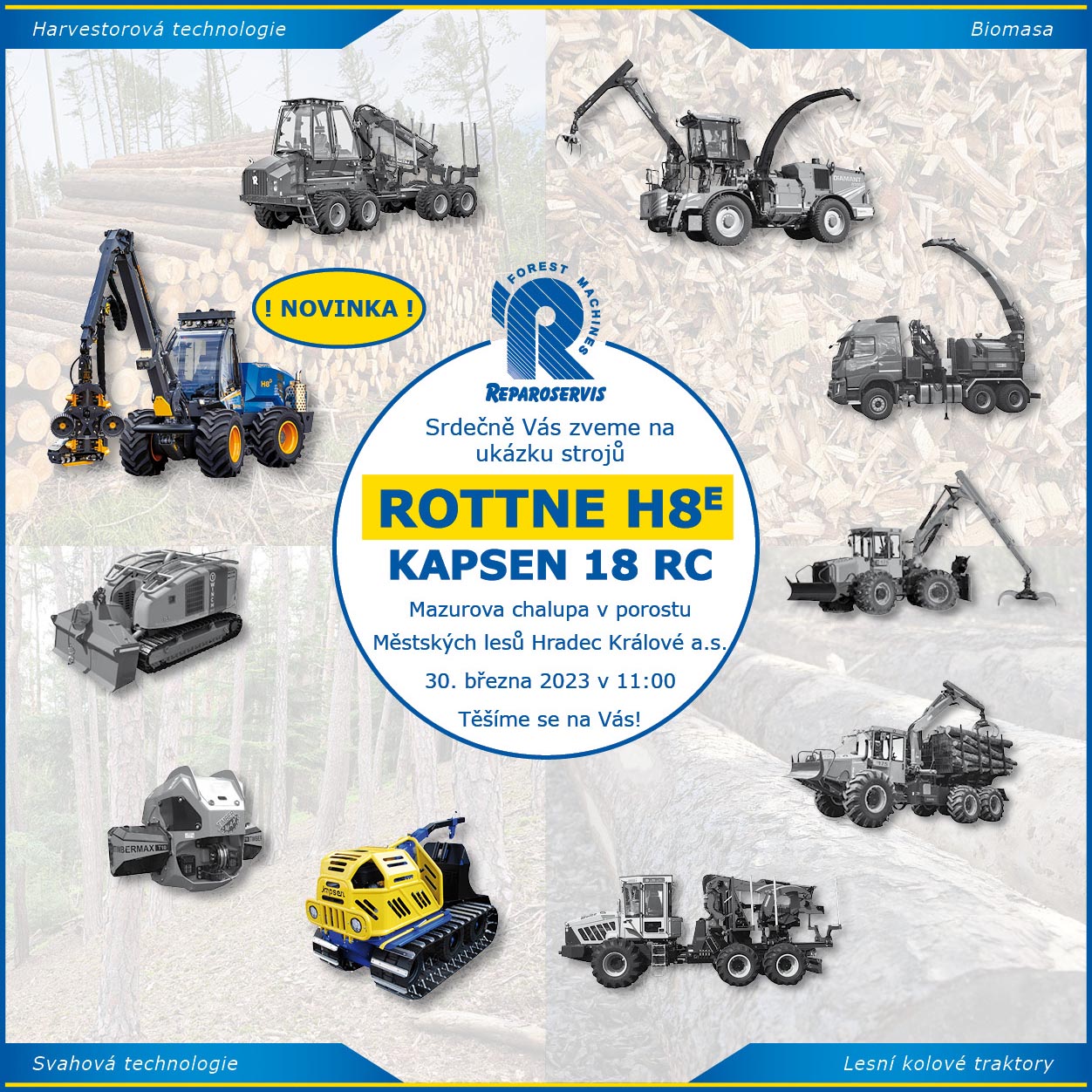 Ukázka harvestoru ROTTNE H8E